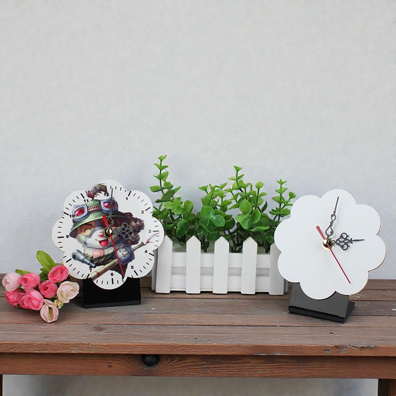 Desktop MDF Sublimation Clock 100x100mm – Flower – Parth Design